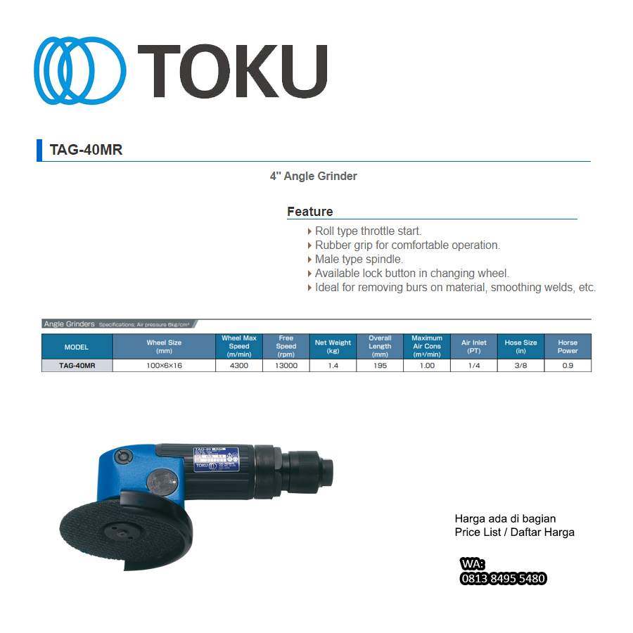 TOKU - TOKU TAG 40 MR Angle Grinder